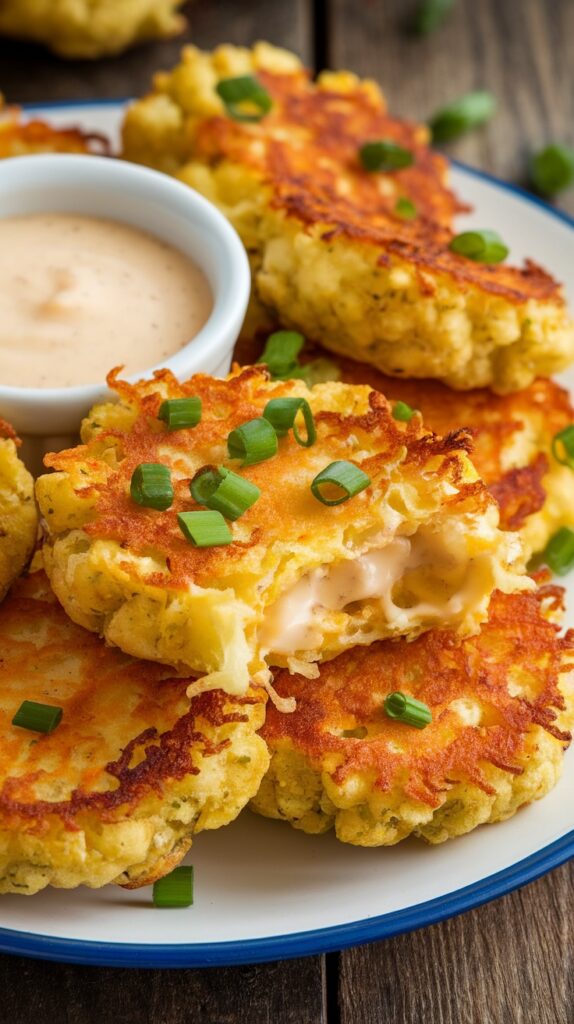 Cheesy Air Fryer Cauliflower Fritters Recipe – My Budget Recipes