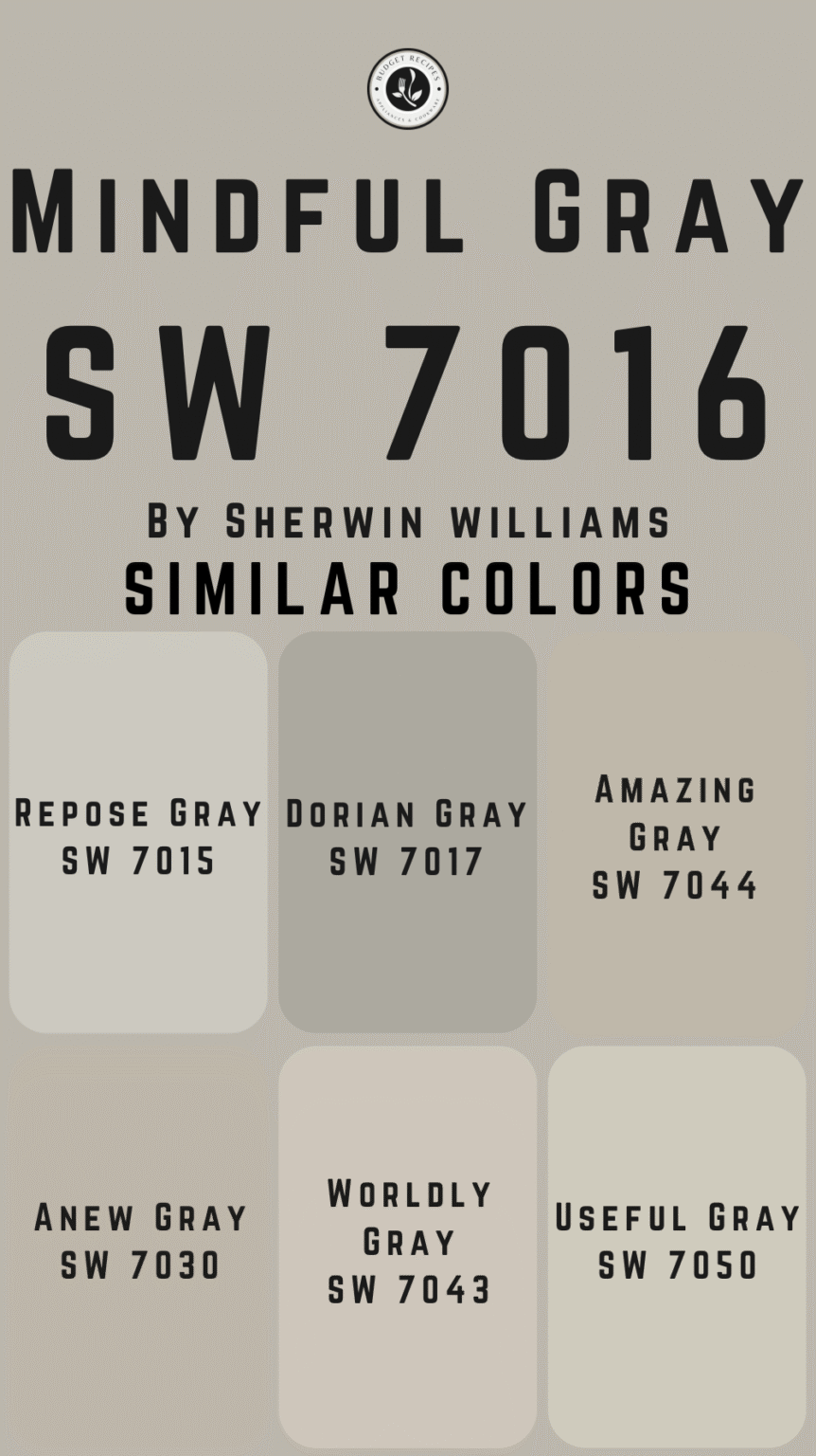 Mindful Gray by Sherwin Williams SW 7016: Full Color Guide – My Budget ...
