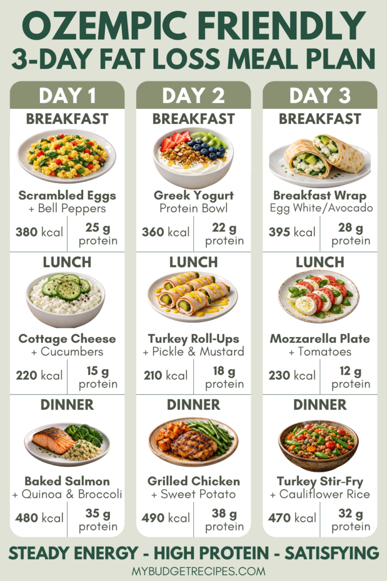 Ozempic 3-Day Meal Plan: High-Protein, Easy Meals for Energy – My ...
