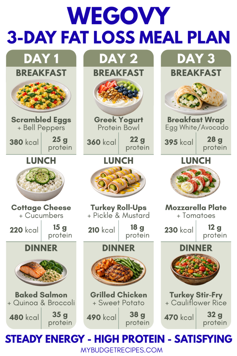 Wegovy 3-Day Meal Plan: High-Protein, Hassle-Free Meals for Energy – My ...